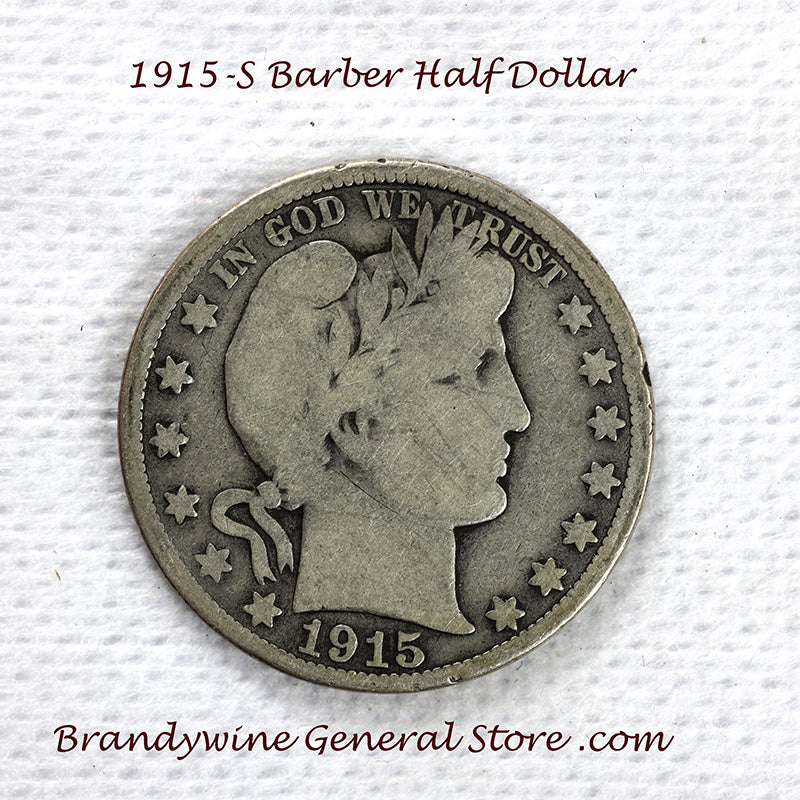 1915-S Barber Half Dollar | Brandywine General Store