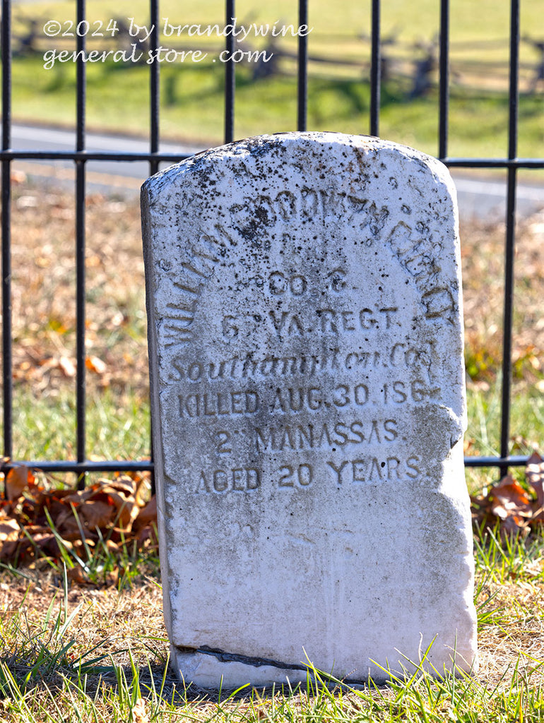 Groveton Cemetery Tombstone for William Ripley of VA Civil War art pri | Brandywine General Store