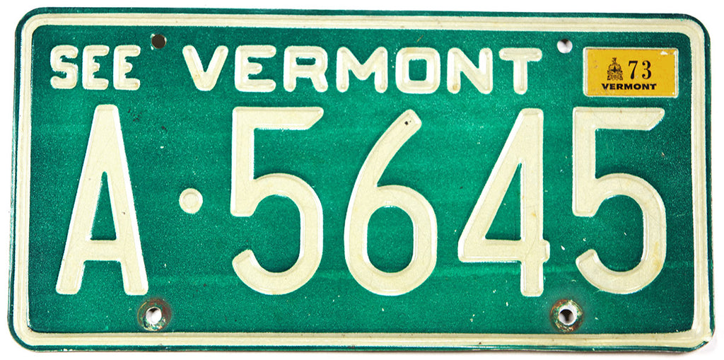 1973 Vermont License Plate | Brandywine General Store