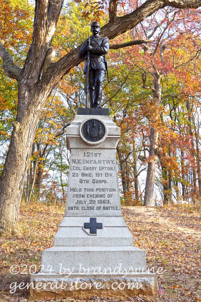 New York 121st Infantry Colonel Upton Gettysburg monument art print ...