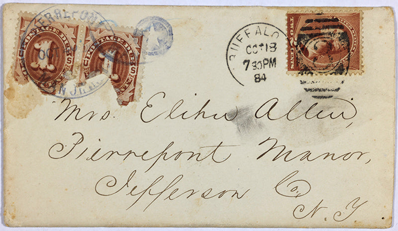 1884 NY Stamped Postal Envelope with Letter | Brandywine General Store