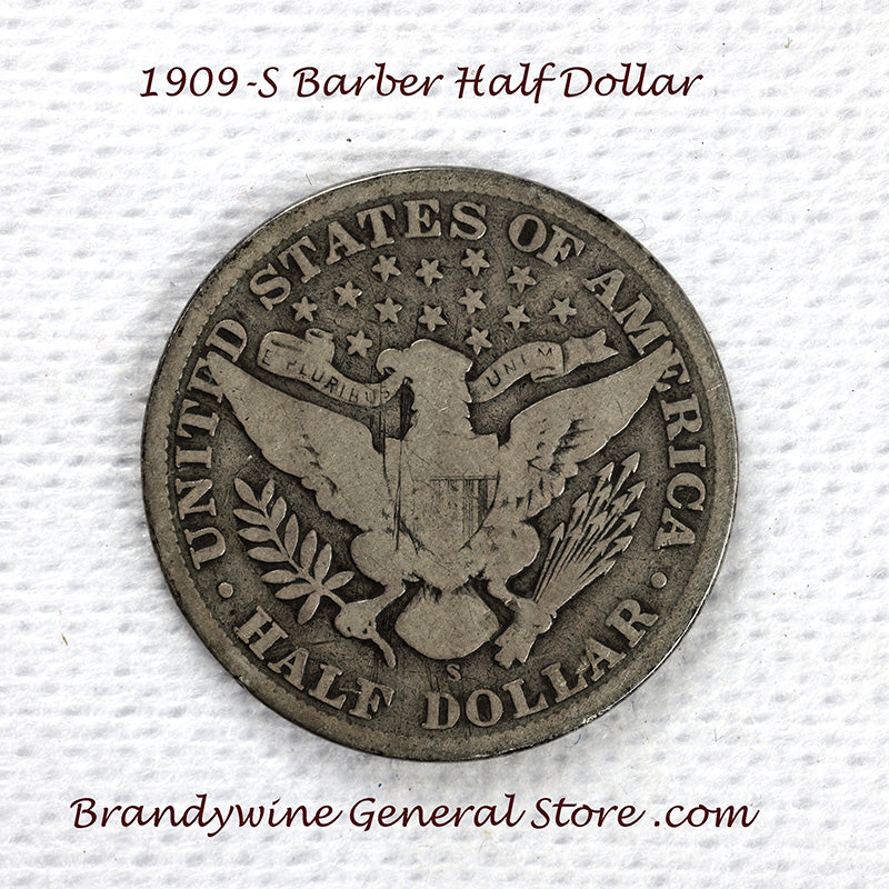1909-S Barber Half Dollar | Brandywine General Store