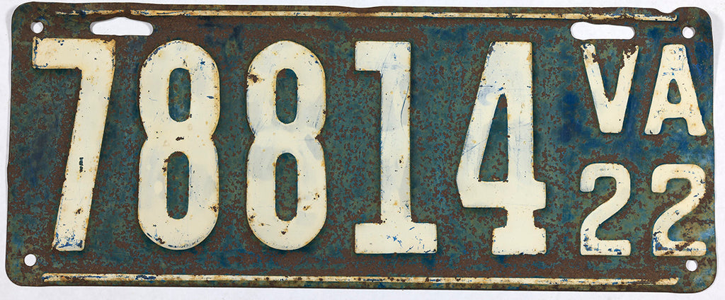 1922 Virginia License Plate | Brandywine General Store