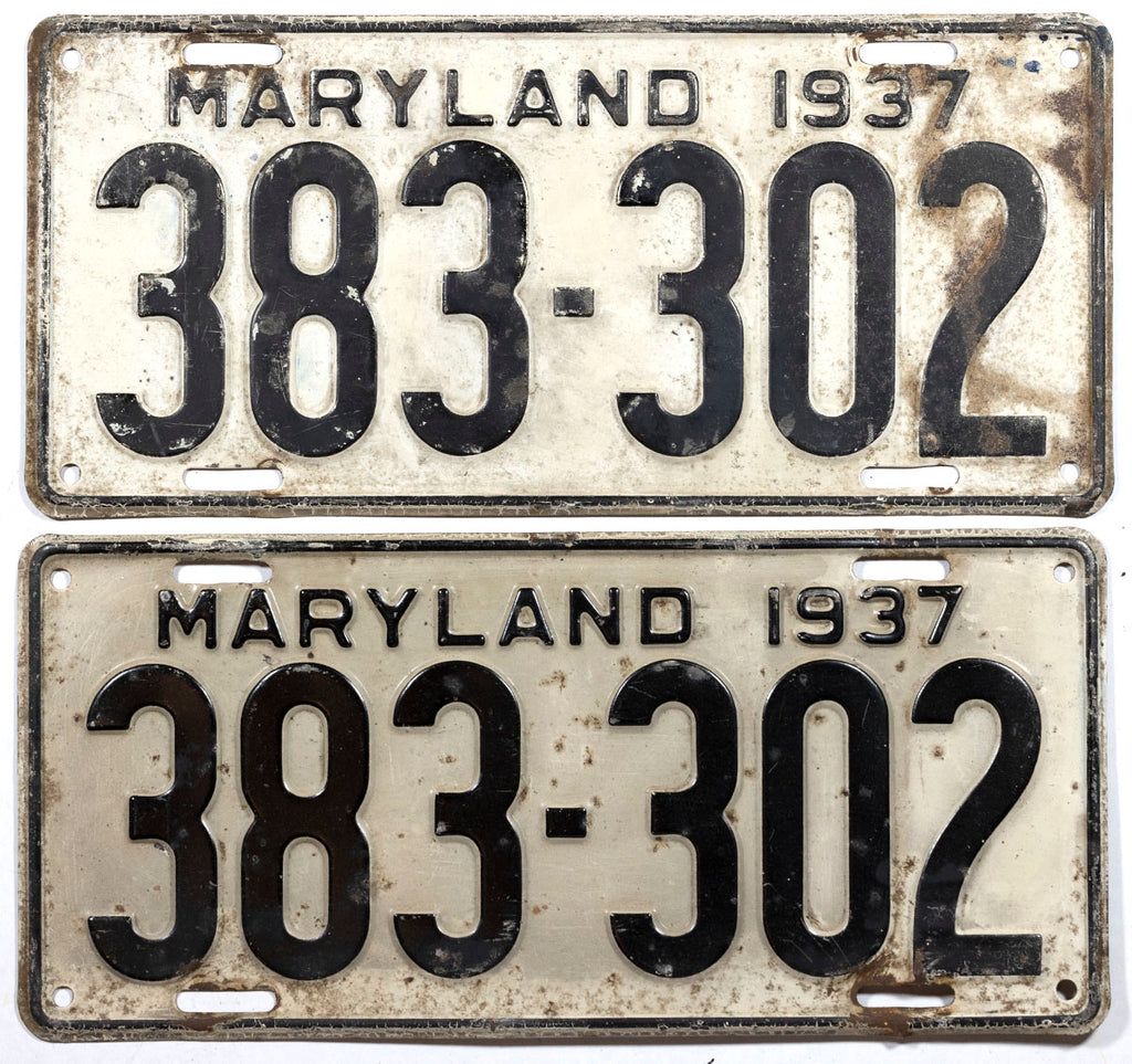 1937 Maryland License Plates | Brandywine General Store