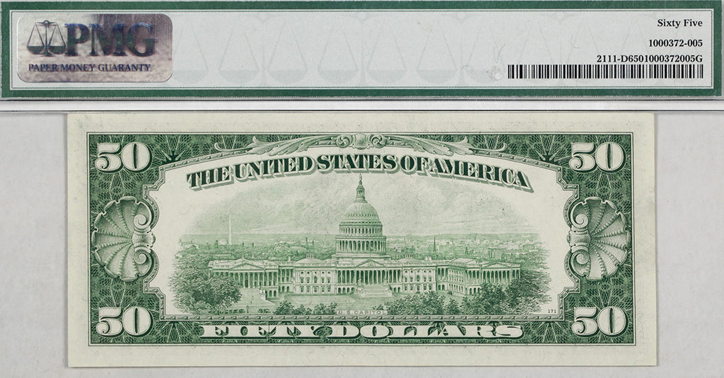 Fr 2111-D Fifty Dollar Federal Reserve Note 1950D PMG 65 | Brandywine ...
