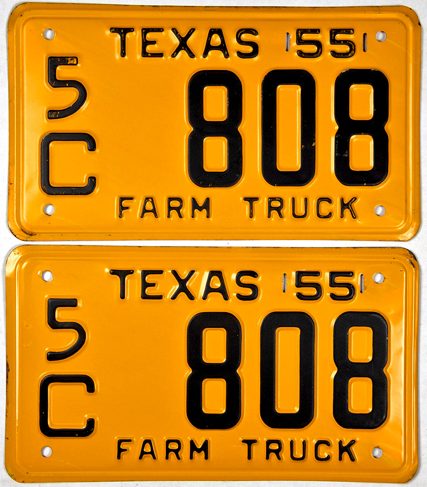 1955 Texas Farm Truck license plates | Brandywine General Store