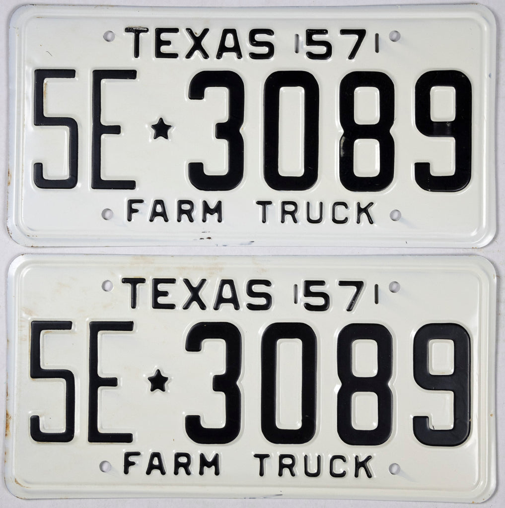 1957 Texas farm truck license plates | Brandywine General Store