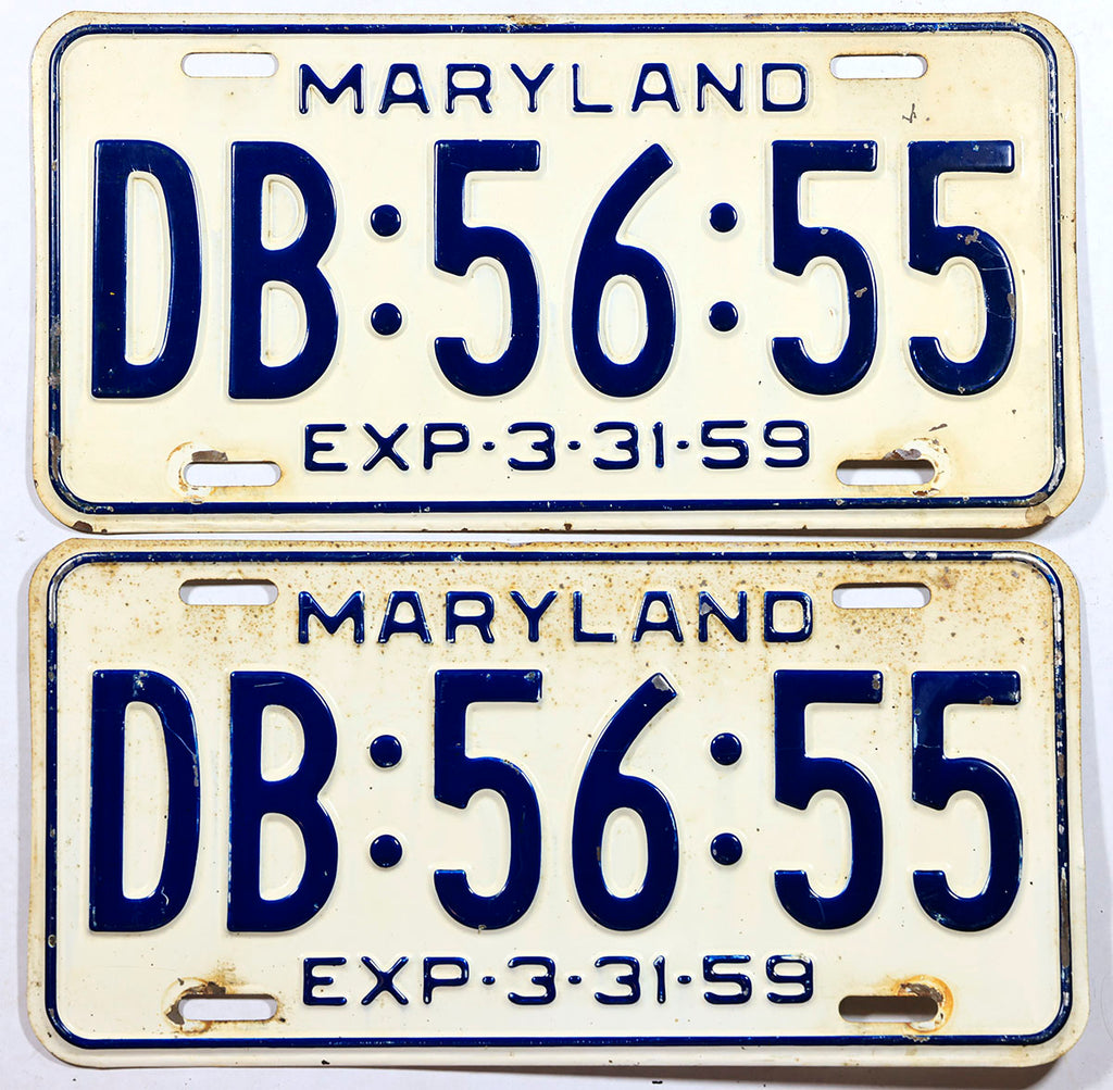 1959 Maryland License Plates | Brandywine General Store
