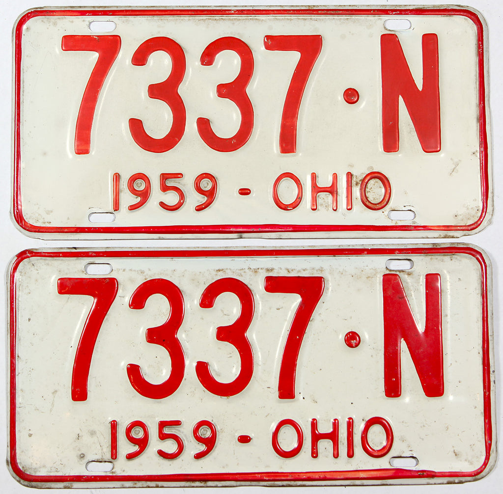 1959 Ohio License Plates | Brandywine General Store