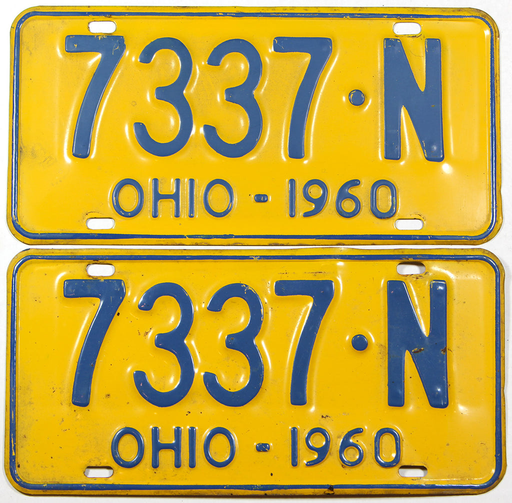 1960 Ohio License Plates | Brandywine General Store