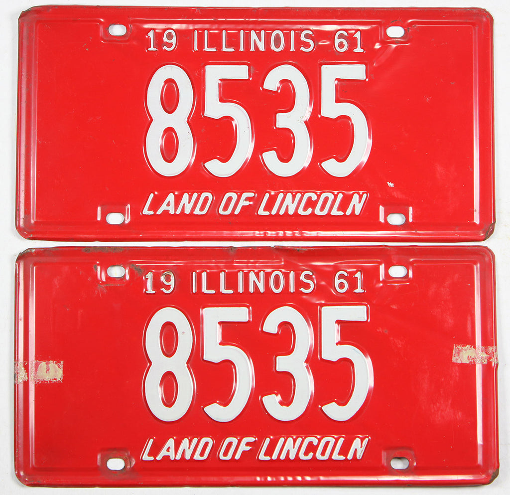 1961 Illinois License Plates | Brandywine General Store