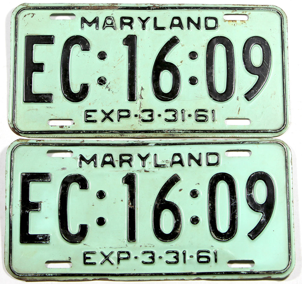 1961 Maryland License Plates | Brandywine General Store