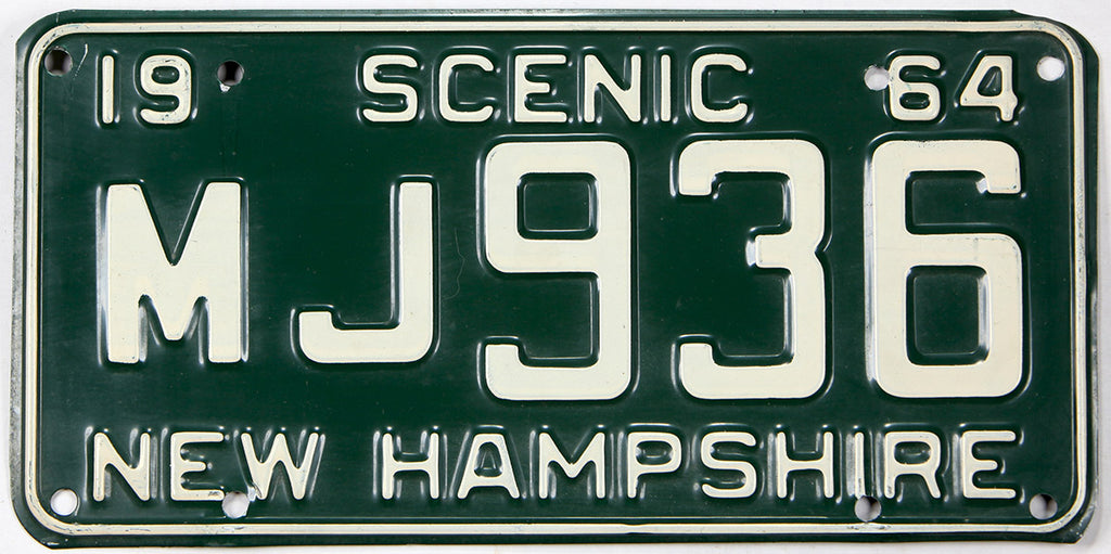1964 New Hampshire single license plate | Brandywine General Store