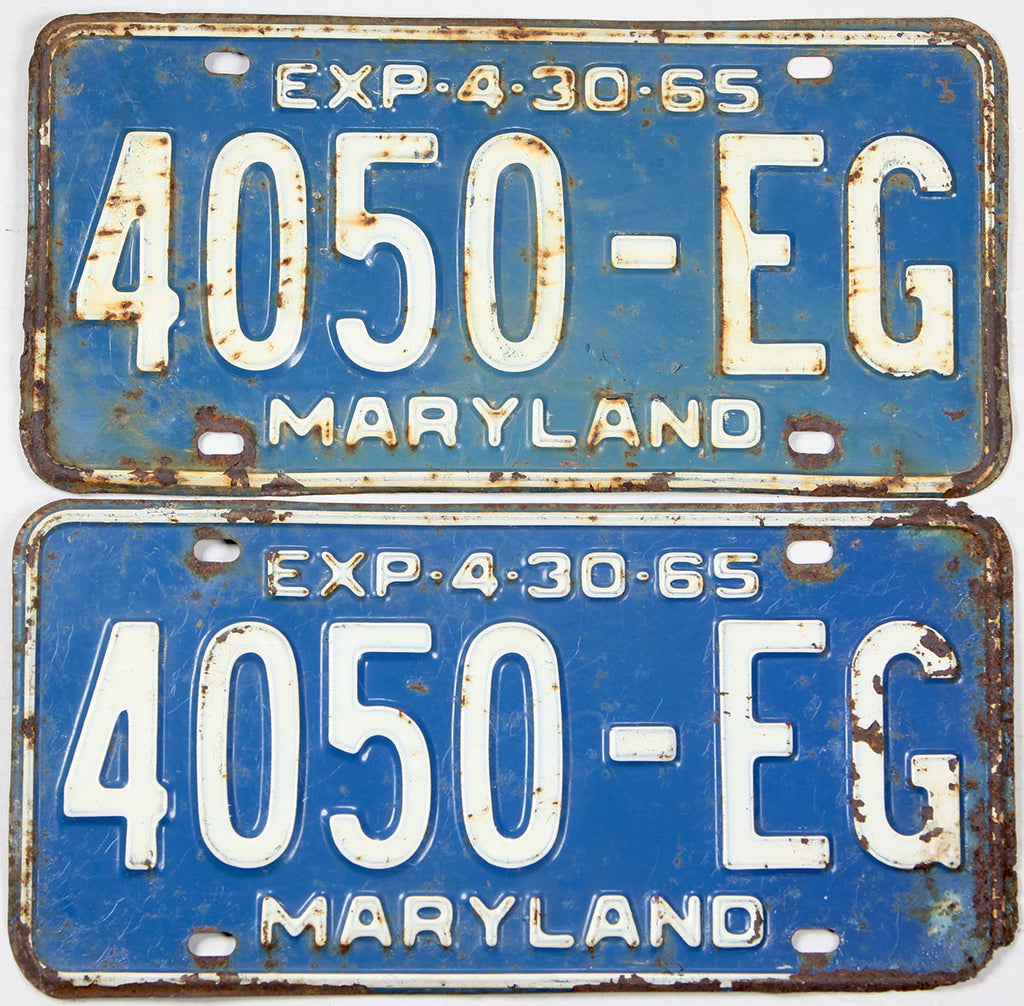 1965 Maryland Truck License Plates | Brandywine General Store