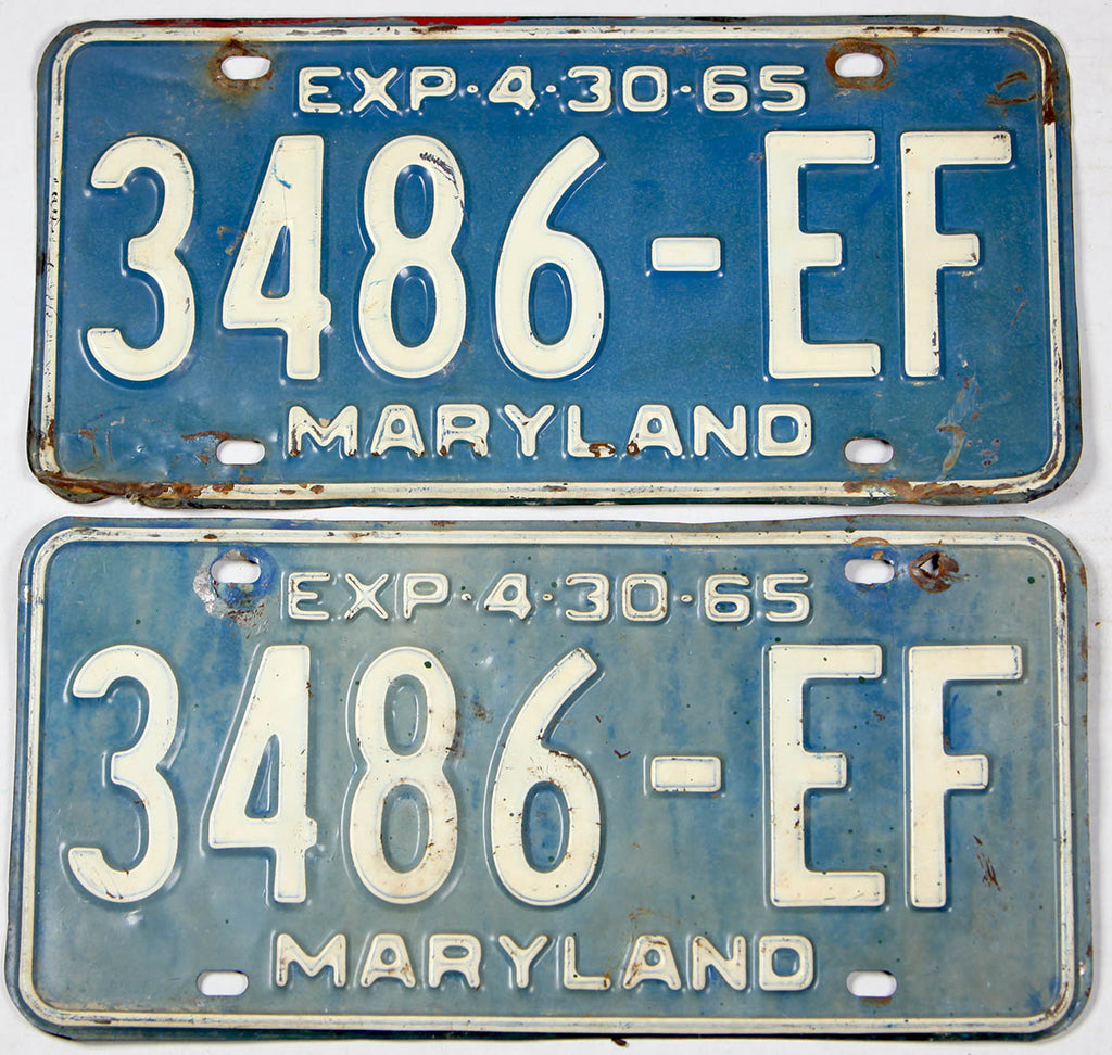 1965 Maryland Truck License Plates | Brandywine General Store