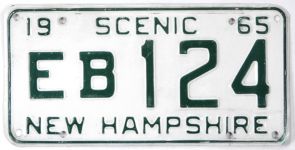 1965 New Hampshire single License Plate | Brandywine General Store