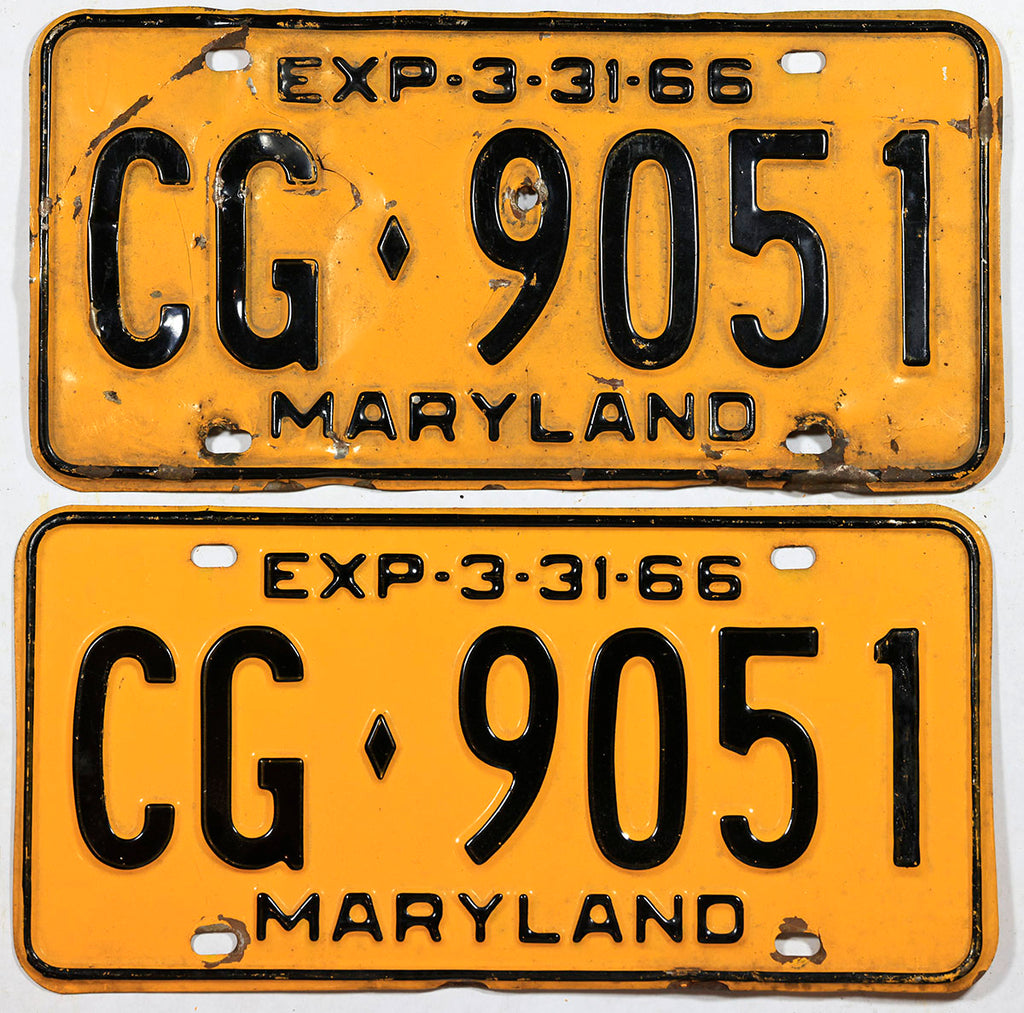 1966 Maryland License Plates | Brandywine General Store