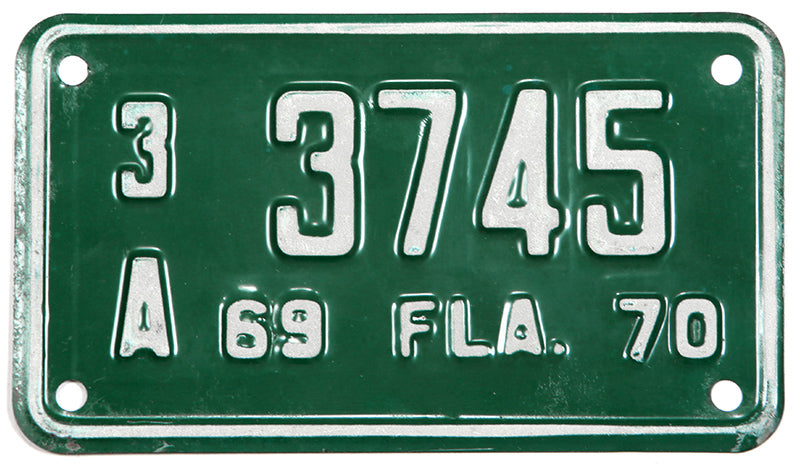 1969 - 70 Florida Motorcycle License Plate | Brandywine General Store