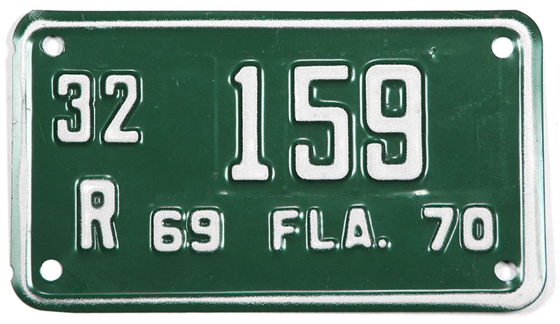 1969 - 70 Florida Motorcycle License Plate | Brandywine General Store