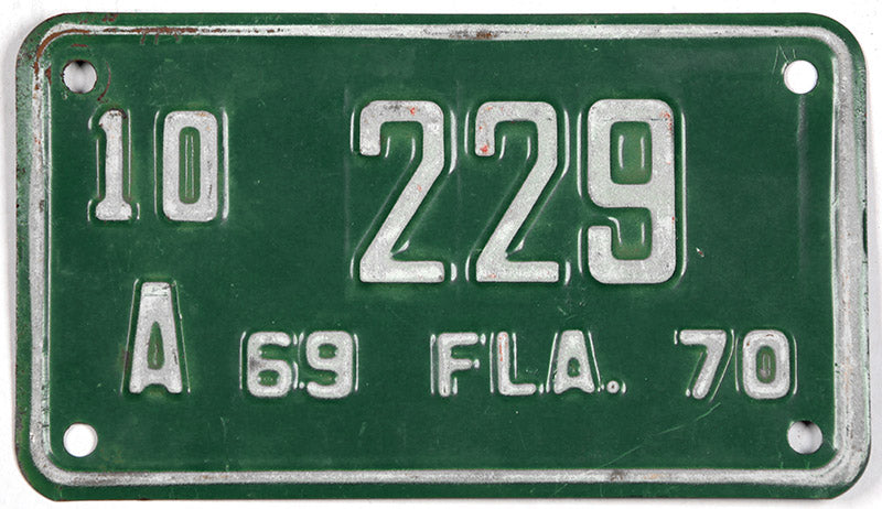 1969 - 70 Florida Motorcycle License Plate | Brandywine General Store