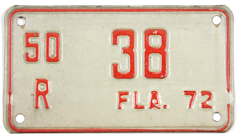 1972 Florida Motorcycle License Plate | Brandywine General Store