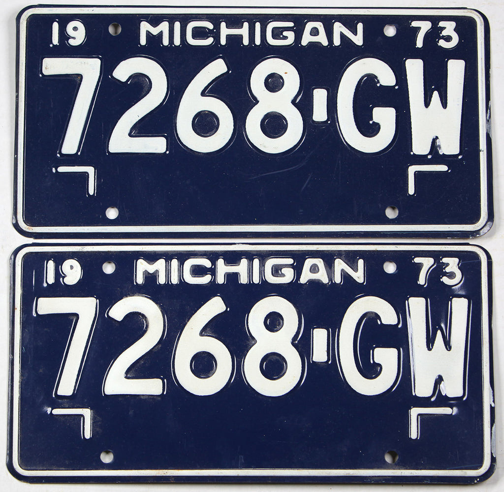 1973 Michigan Commercial License Plates | Brandywine General Store