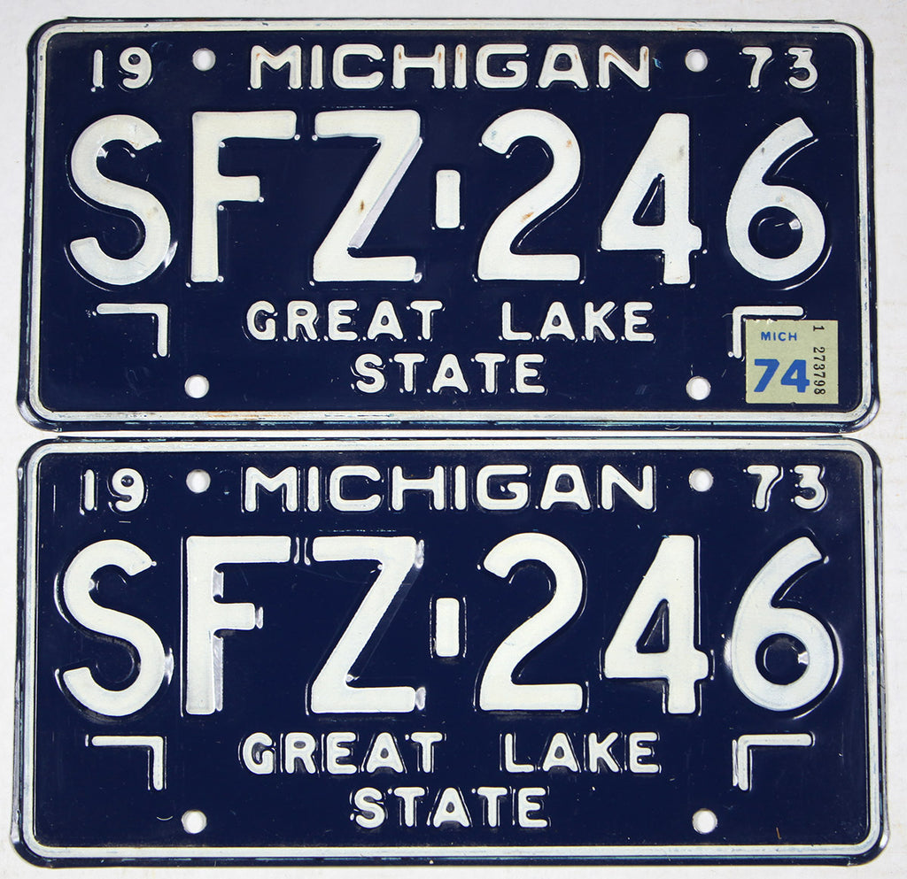1974 Michigan License Plates | Brandywine General Store