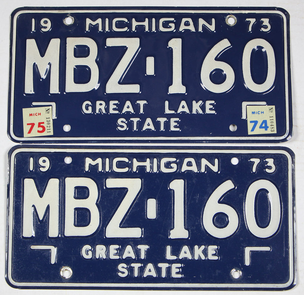 1975 Michigan License Plates | Brandywine General Store