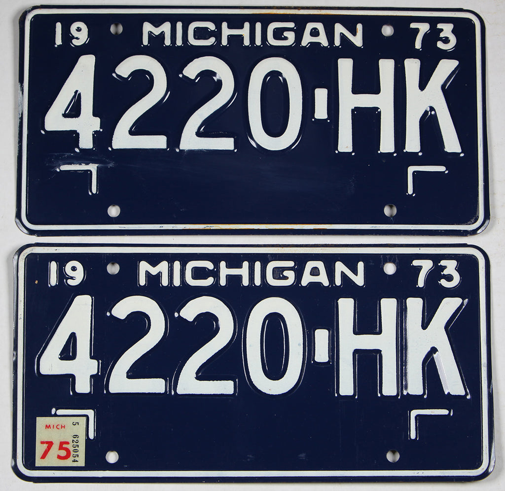 1975 Michigan Commercial License Plates | Brandywine General Store