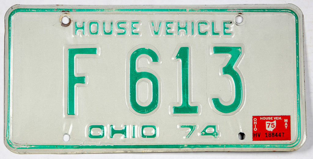 1975 Ohio House Vehicle License Plate | Brandywine General Store
