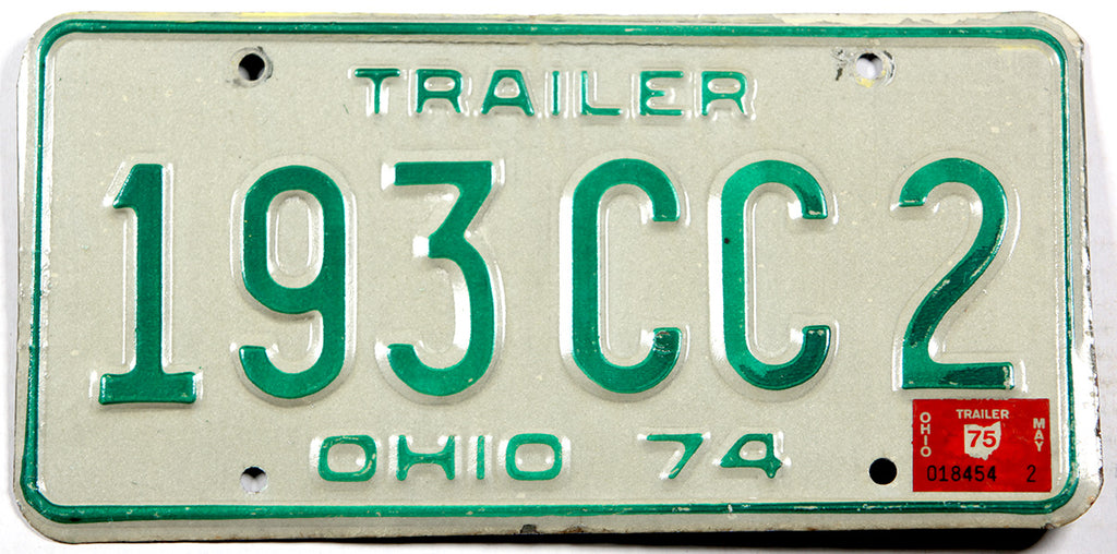 1975 Ohio Trailer License Plate | Brandywine General Store
