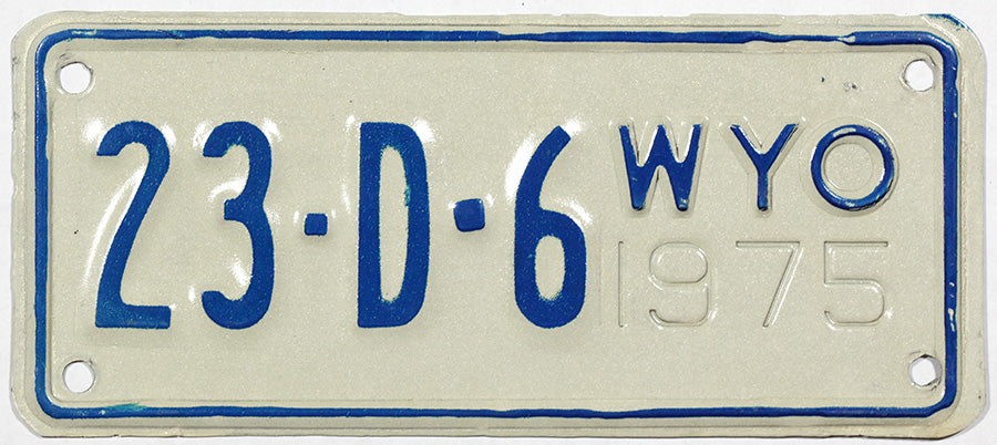 1975 Wyoming Motorcycle Dealer License Plate | Brandywine General Store