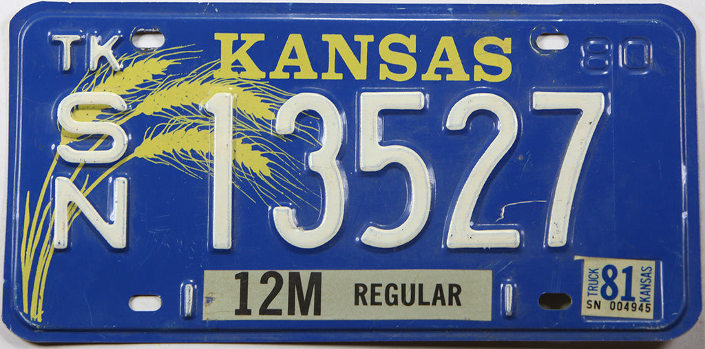 1981 Kansas truck License Plate | Brandywine General Store