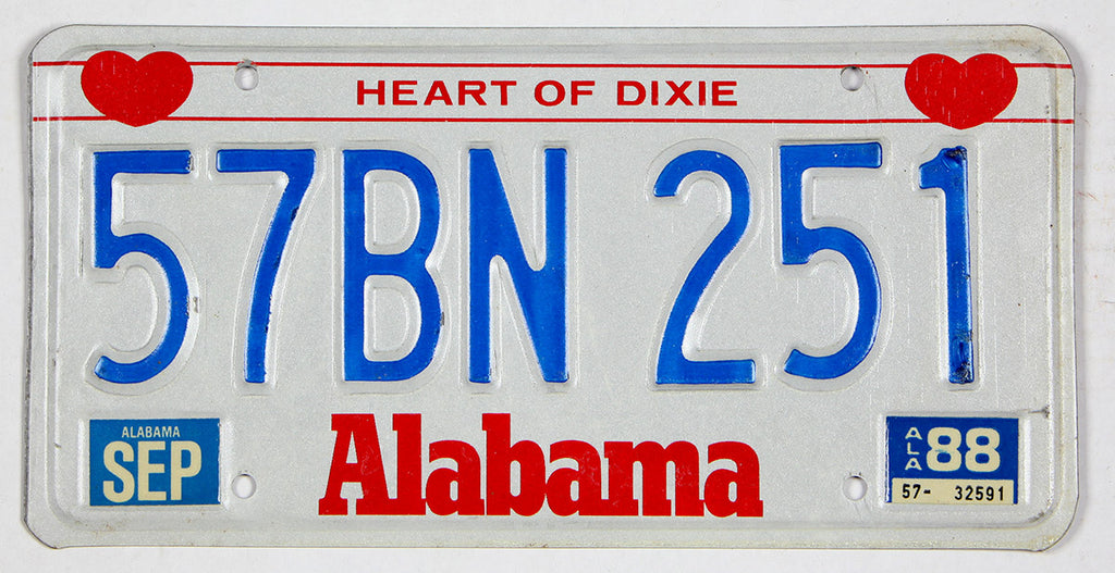 1988 Alabama License Plate | Brandywine General Store