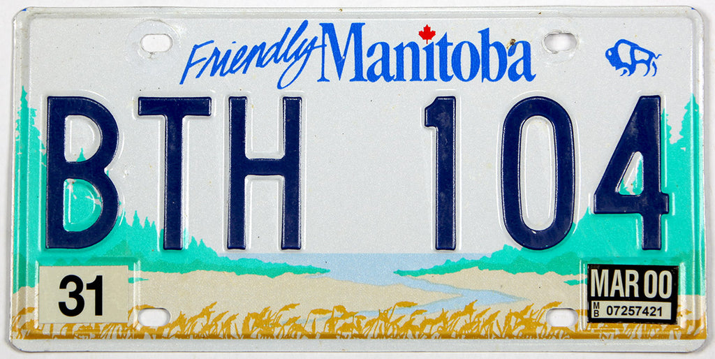 2000 Manitoba License Plate | Brandywine General Store