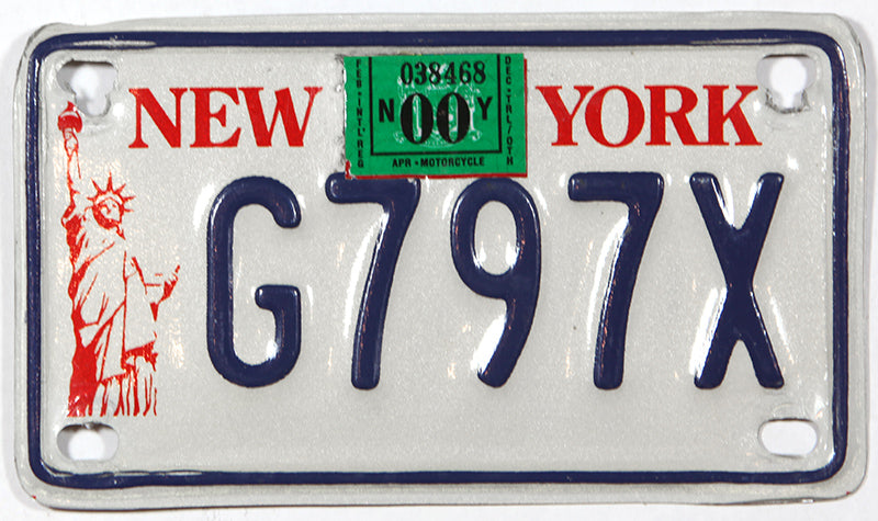 2000 New York Motorcycle License Plate | Brandywine General Store