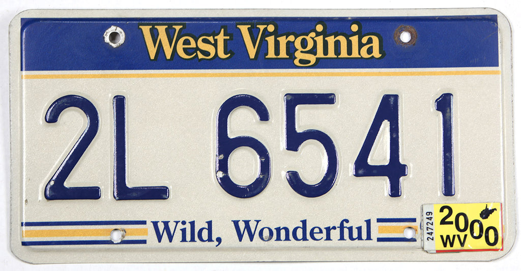 2000 West Virginia License Plate | Brandywine General Store