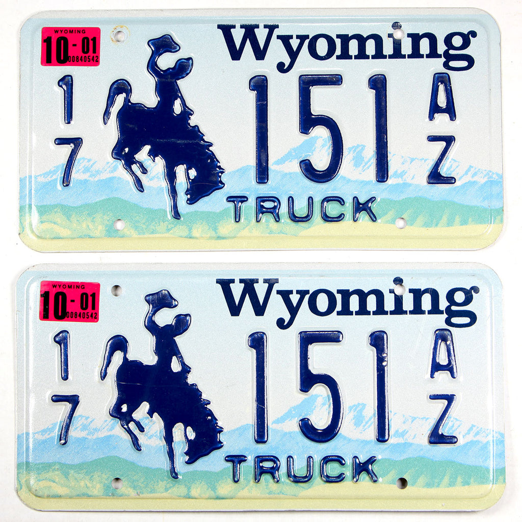 2001 Wyoming Truck License Plates | Brandywine General Store