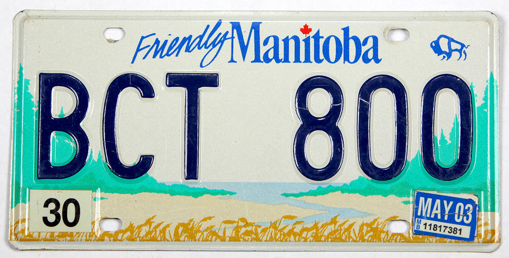 2003 Manitoba License Plate | Brandywine General Store