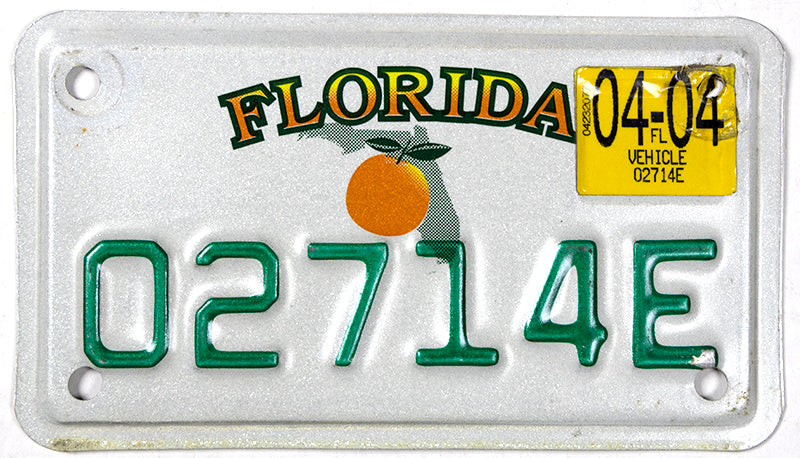 2004 Florida Motorcycle License Plate | Brandywine General Store