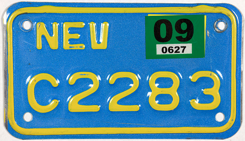 2009 Nevada Motorcycle License Plate | Brandywine General Store