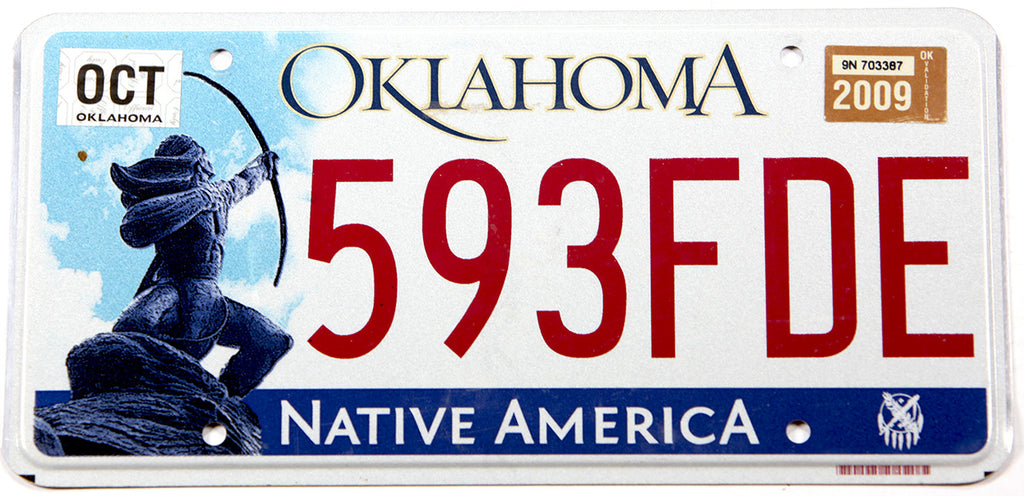 2009 Oklahoma Native America License Plate | Brandywine General Store