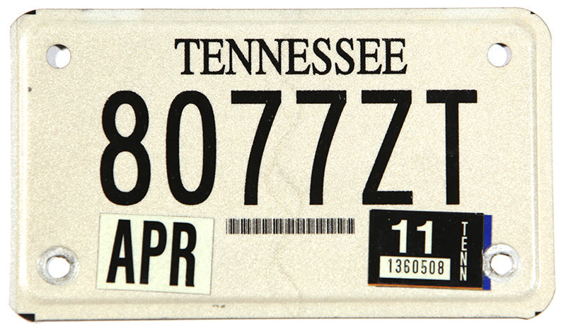 2011 Tennessee Motorcycle License Plate | Brandywine General Store