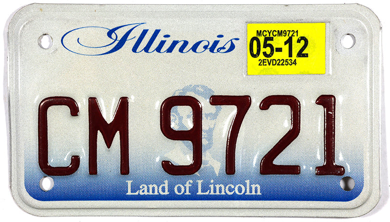 2012 Illinois Motorcycle License Plate | Brandywine General Store