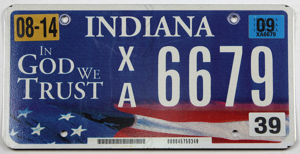 2009 Indiana In God we Trust License Plate | Brandywine General Store