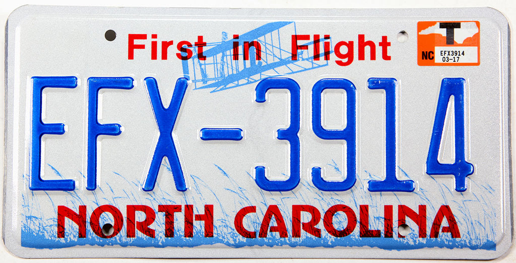 2017 North Carolina License Plate with T sticker | Brandywine General Store