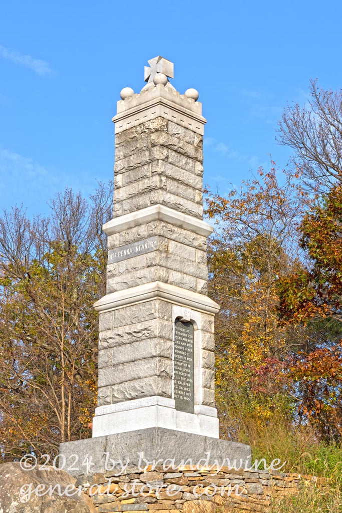 Pennsylvania 91st Infantry Gettysburg monument art print | Brandywine ...