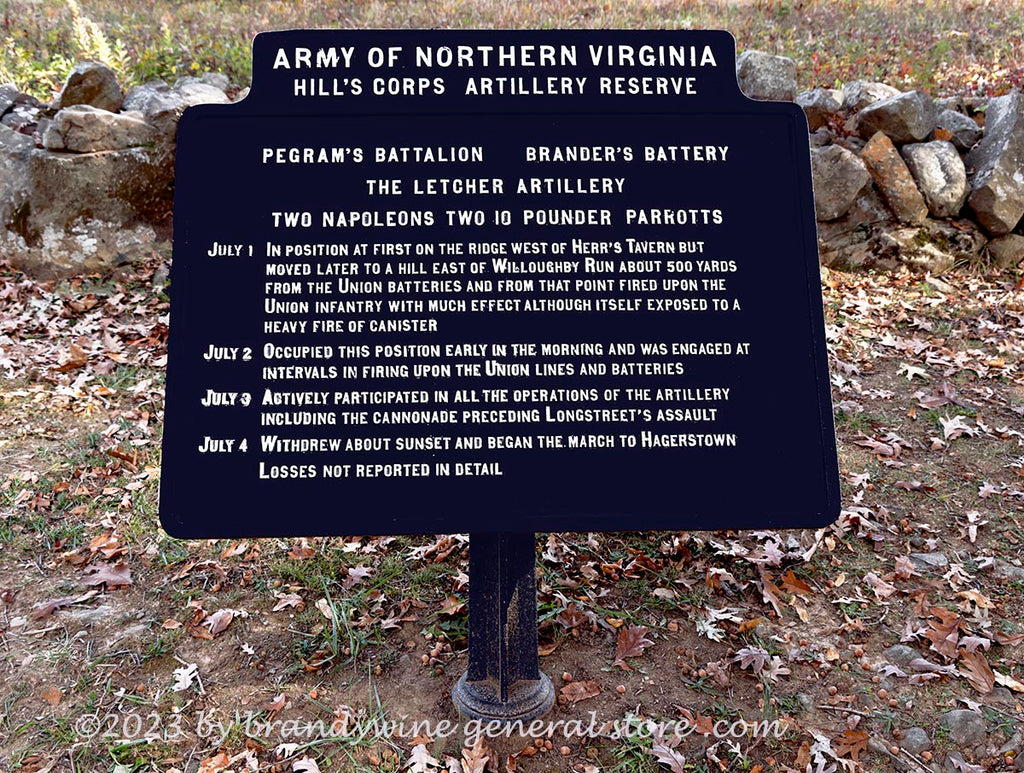 Letcher's Artillery CSA Memorial on Seminary Ridge Gettysburg art prin ...