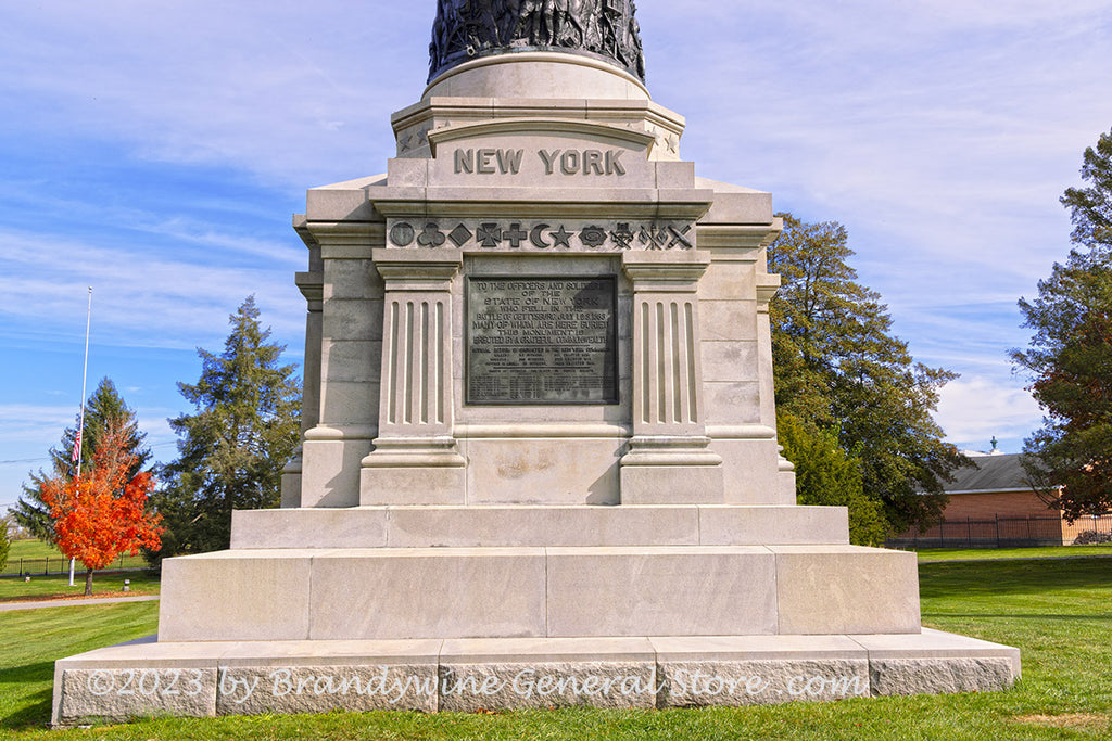 New York Monument Base in Gettysburg Cemetery art print | Brandywine ...