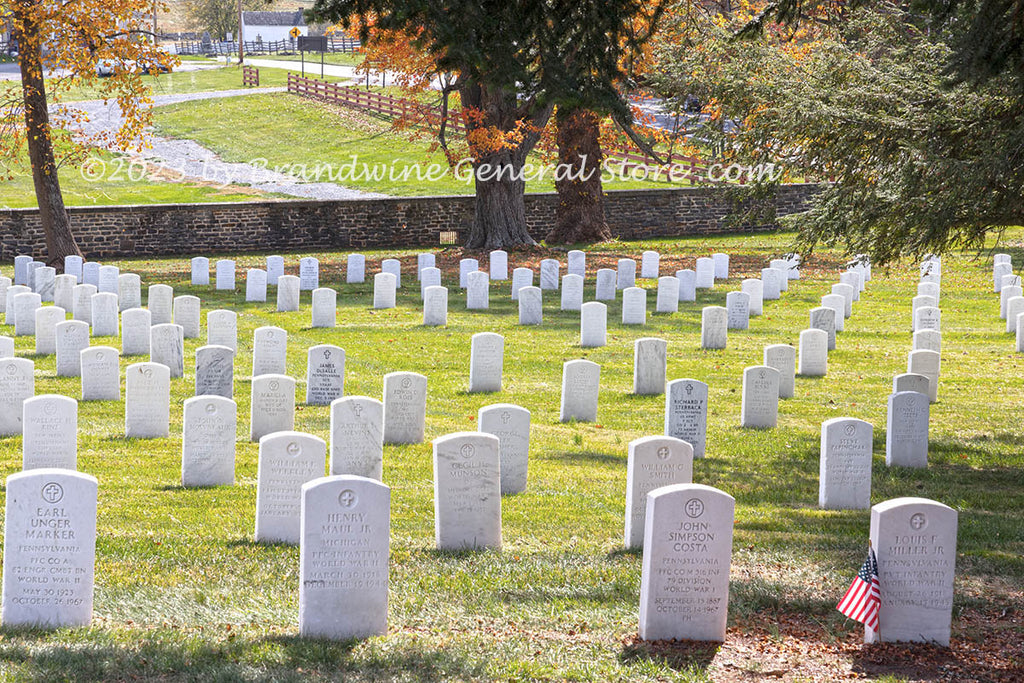 Soldiers Headstones in a Pattern Gettysburg Cemetery art print ...